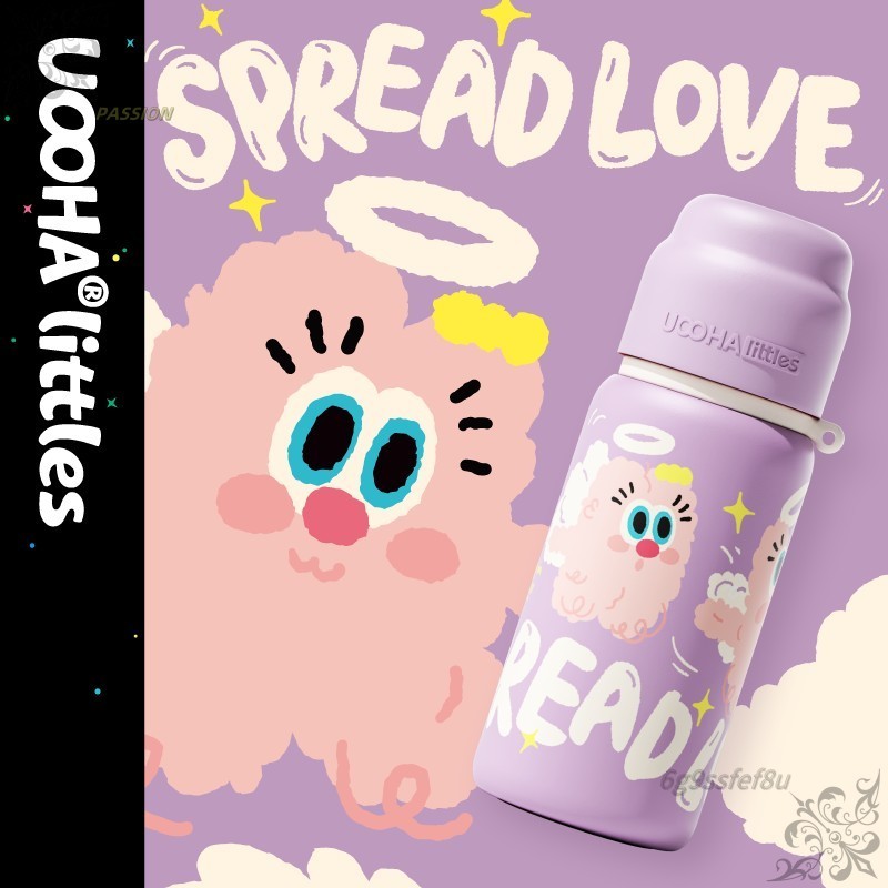 免運 UOOHA LITTLES 保溫杯 涂鴉女生高顏值 大容量 學生316L保溫吸管杯 可愛水杯 少女心水杯 | 蝦皮購物