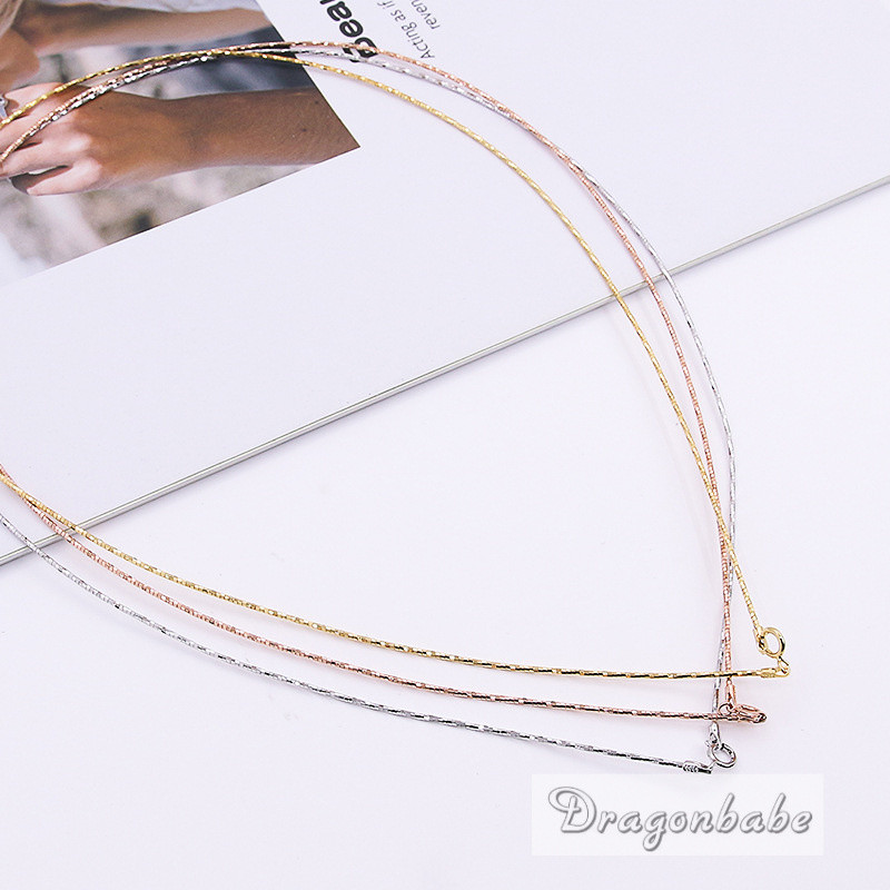 【DB銀飾】 桃園出貨 S925純銀車花頸鏈頸圈項鏈DIY單鏈裸連意大利進口項圈閃鏈軟項圈 | 蝦皮購物