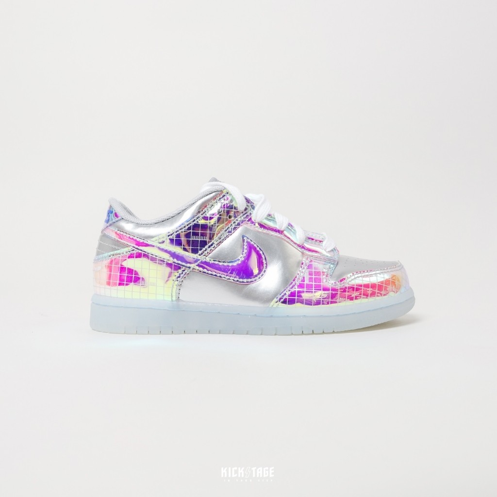 NIKE DUNK LOW SE PS 銀灰霓虹 亮面 皮革 低筒 休閒鞋 中童鞋FV3618-001 | 蝦皮購物