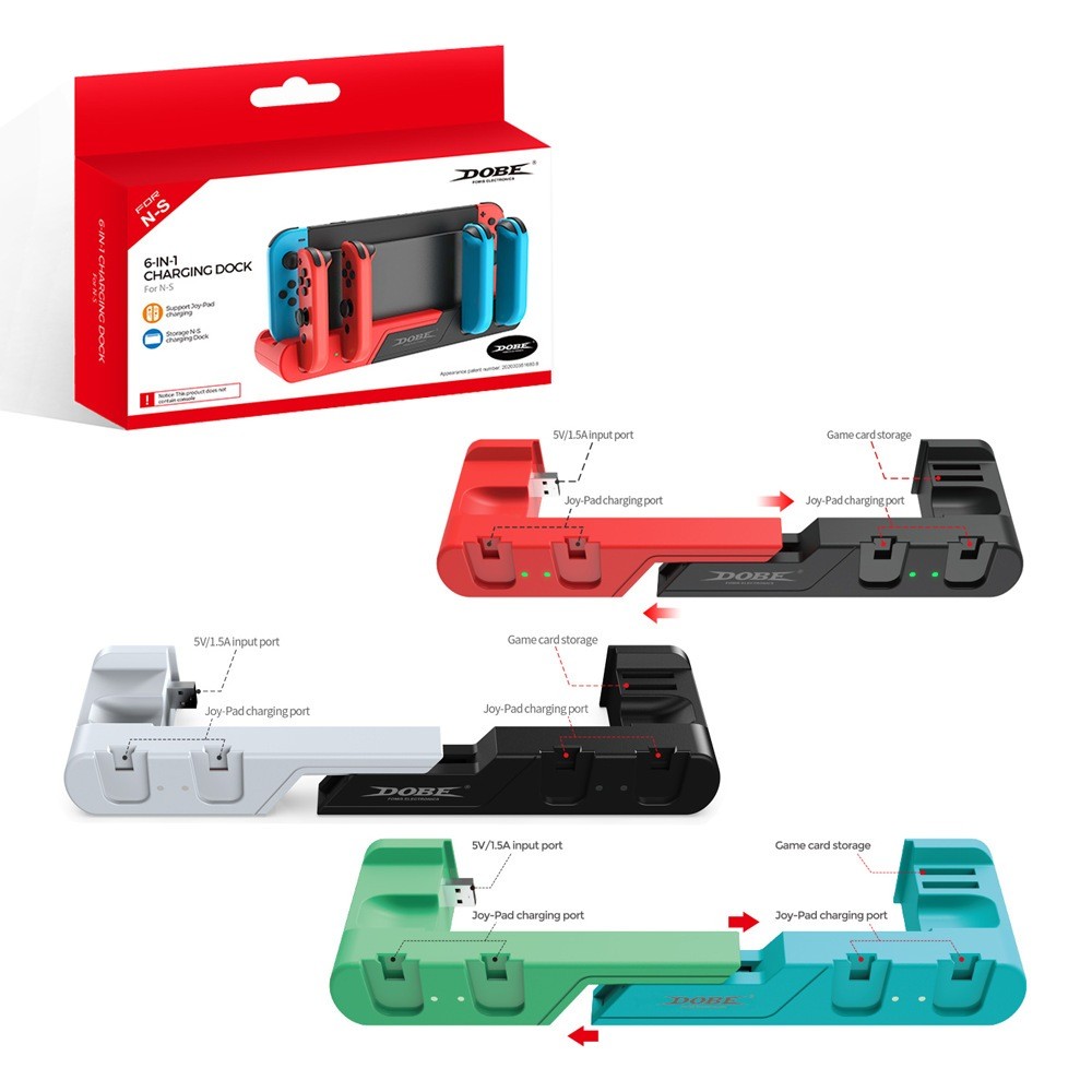 明天拿貨 DOBE 6合1充電座 NS Switch OLED Joy-Con 手把 多功能 充電器 手把 充電 座充 | 蝦皮購物