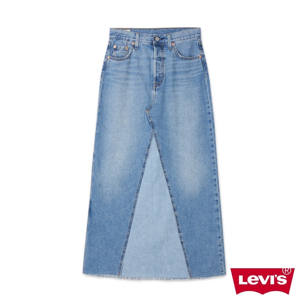 Levi's® 女款 經典丹寧牛仔拼接長裙 熱賣單品 A8727-0000 | 蝦皮購物