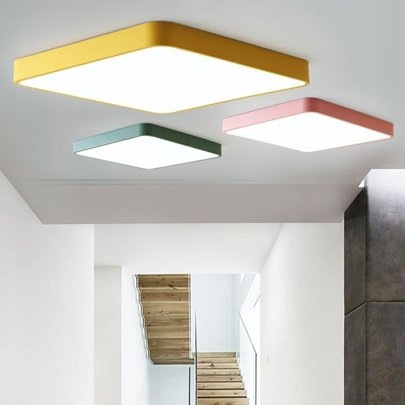 北歐極簡圓形吸頂燈 LED調光吸頂燈 馬卡龍吸頂燈 北歐吸頂燈 兒童房間燈 臥室燈 客廳燈 書房燈 LED燈具 | 蝦皮購物