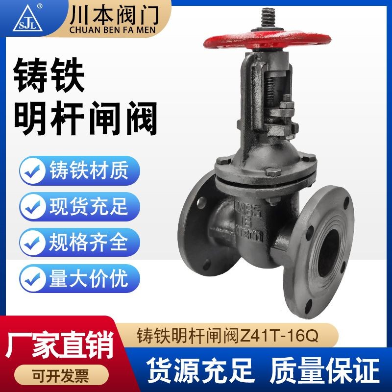 【熱銷-含稅】Z45T-16鑄鐵明桿閘閥閘板法蘭手動排污消防管道開關水閥DN50 65 | 蝦皮購物
