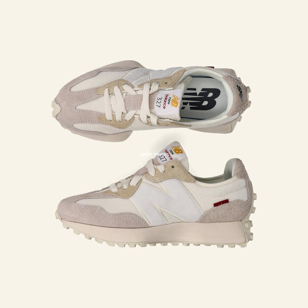 NEW BALANCE 327 米白 麂皮 中性 男女 跑步鞋 MS327FG | 蝦皮購物