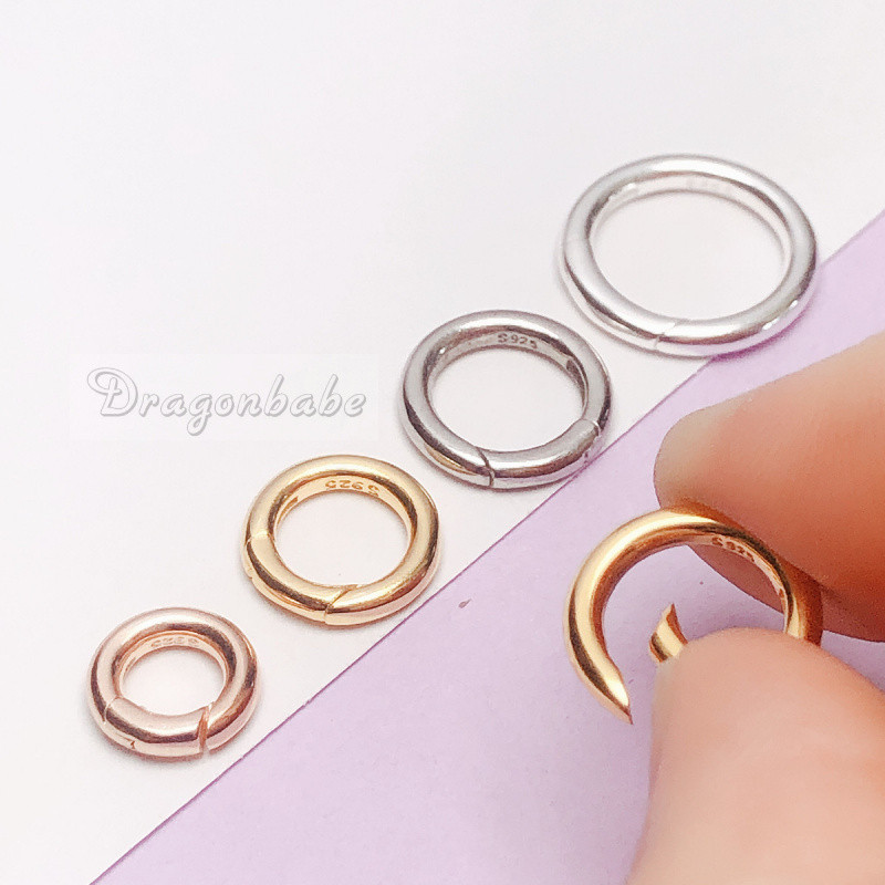 【DB銀飾】S925純銀扣彈簧扣連接搭扣內開卡扣接頭手工DIY扣頭大圓圈扣 | 蝦皮購物