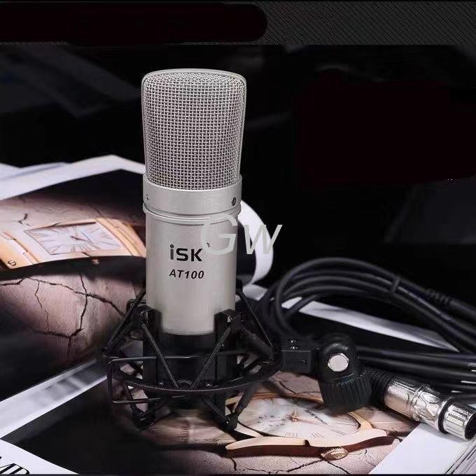 ISK AT100 麥克風 內置聲卡創新 5.1 7.1專用話筒 直播唱歌K歌錄音 | 蝦皮購物