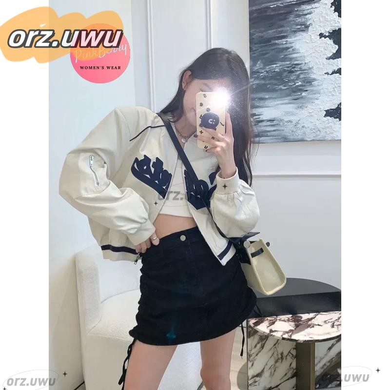 【台灣出貨】美式復古外套 2色 棒球外套 寬鬆外套 短版外套 運動外套 韓版外套 夾克外套 小外套 棒球衣YYDS | 蝦皮購物