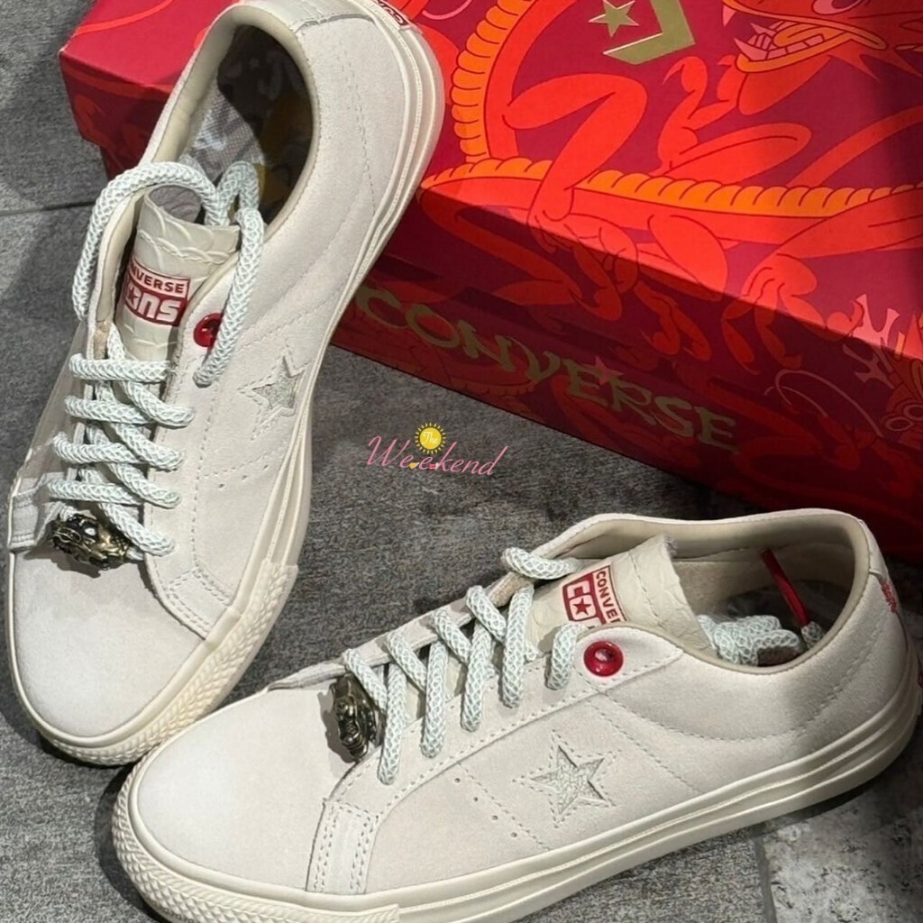 ⑧號 Сonverse One Star Pro 匡威 休閑鞋 運動鞋 CNY 龍年 象牙色 A08697C | 蝦皮購物