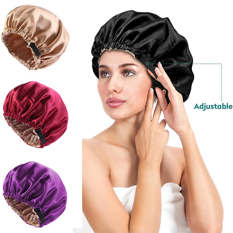 Satin Bonnet Silk Bonnet Adjustable Hair Bonnet for Sleeping | 蝦皮購物