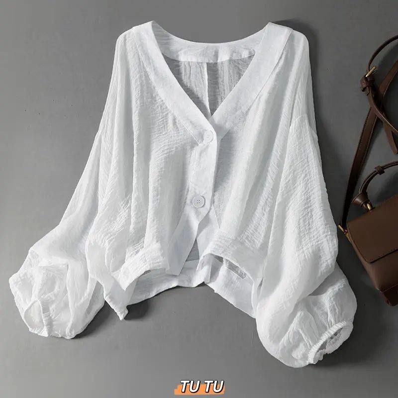 TUTU大尺碼 薄款外套 防曬衣 大碼女裝胖mm2-300斤寬松輕薄外套女微透藏肉防曬衫休閑長袖襯衫 | 蝦皮購物