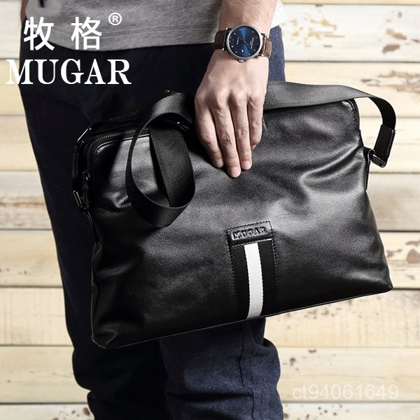 【MUGAR】2024新款單肩包耐磨皮革男士包包男士斜挎包商務男包 | 蝦皮購物