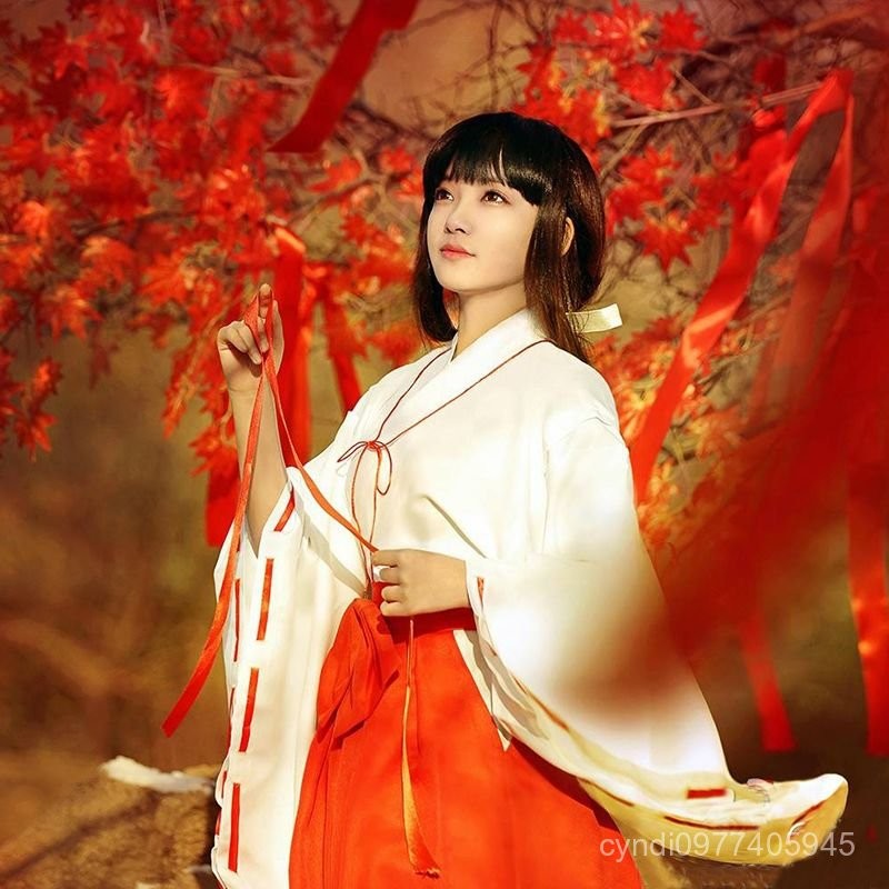 【霧都】可加急出貨#日本動漫犬夜叉cos服桔梗巫女衣服大全套日式改良振袖和服演出服 | 蝦皮購物