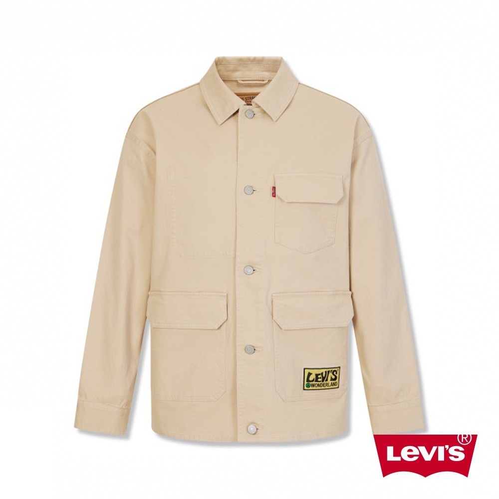 Levis 多口袋工裝牛仔外套 個性LOGO布章 / 米黃 男款 A6802-0000 熱賣單品 | 蝦皮購物