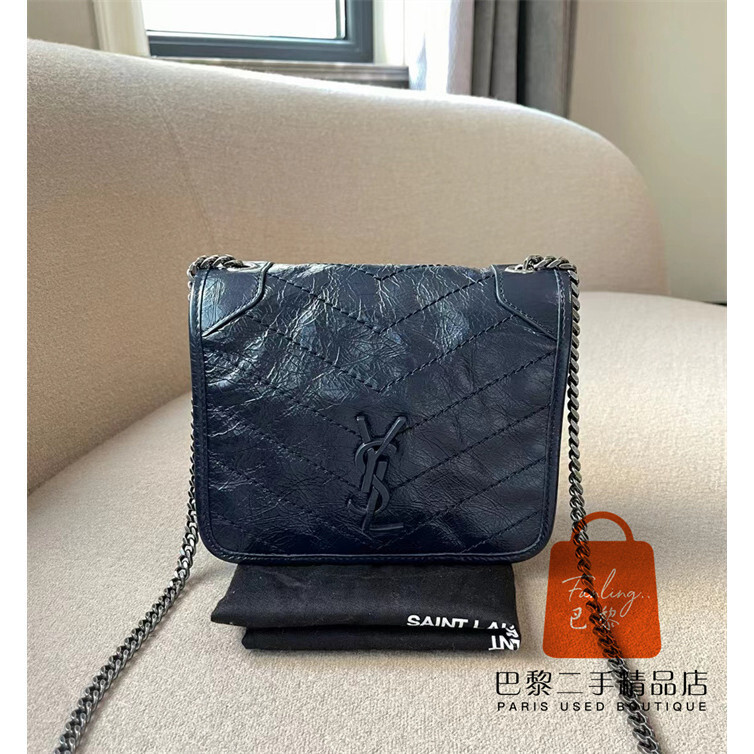 正品 聖羅蘭 YSL NIKI MINI黑色 迷你 鏈條 郵差包/流浪包/斜背包/單肩包/腋下包5831030 | 蝦皮購物
