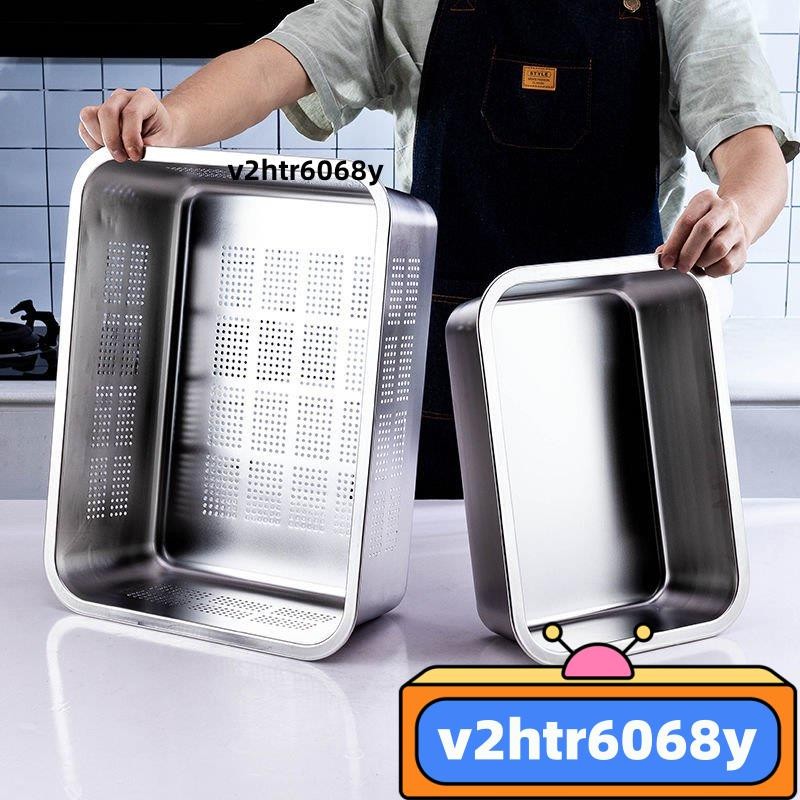 【新店破價】304不銹鋼方盆加深托盤自助餐盤帶蓋大號菜盆洗菜盆瀝水盆濾油 2 | 蝦皮購物