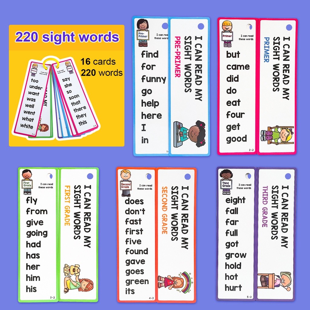 220 Dolch Sight Words English Flash Cards Pocket Cards Educa | 蝦皮購物