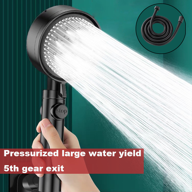 black 3 in 1 high pressure shower set with faucet shower hea | 蝦皮購物