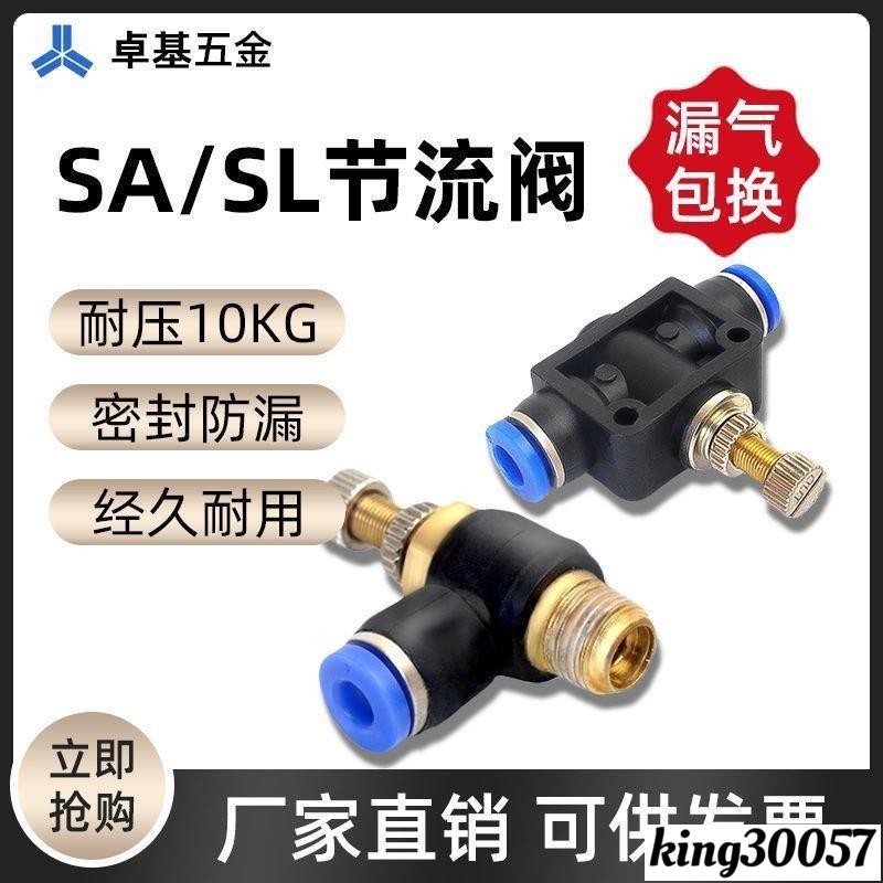 時壹_節流閥SL SA調速閥氣管快插 6-01 8-02 10-03 12-04螺紋 氣動接頭 | 蝦皮購物