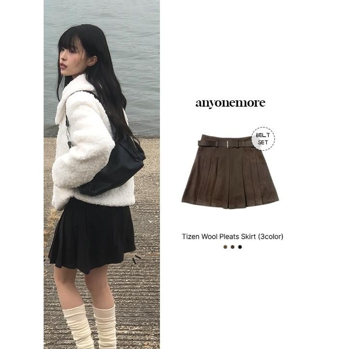 Codibook｜韓國 anyonemore 格紋羊毛百褶裙裝[預購]裙子 蘇格蘭裙 女裝 | 蝦皮購物