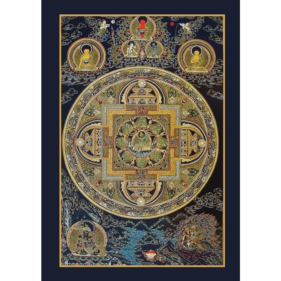 *台灣出品*結緣西藏傳佛教密宗綠度母壇城唐卡圖片佛像掛畫像貼相紙雙面塑封 | 蝦皮購物