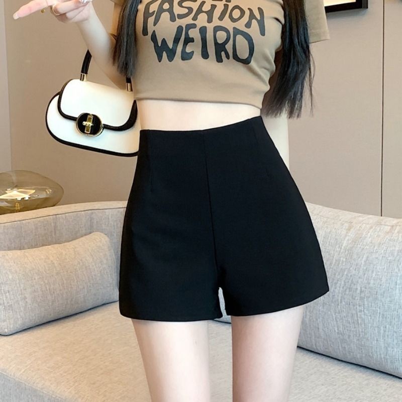 XS-5XL 大尺碼短褲 褲子 熱褲 下衣失蹤短褲 夏季大碼胖mm 下身失蹤短褲女 高腰外穿 A字闊腳褲 黑色休閑熱褲 | 蝦皮購物