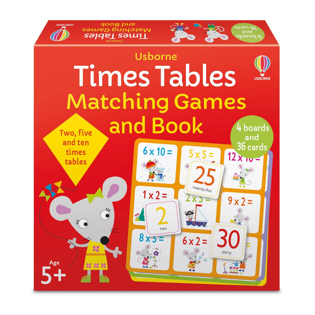 【Usborne】乘法遊戲教具 (書+紙卡) Times Tables Matching Games and Book | 蝦皮購物