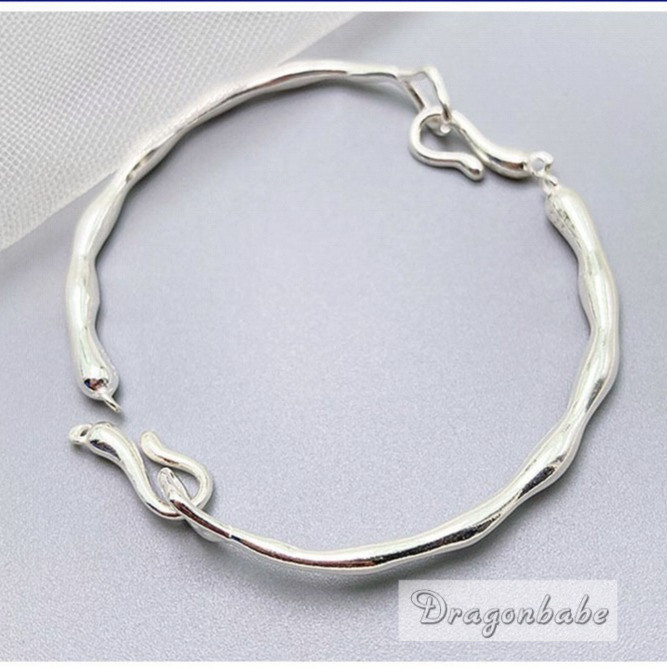【DB銀飾】桃園出貨 S925純銀實心彎管半鐲 巴洛剋diy手環戒指半成品飾品實心配件材料 | 蝦皮購物