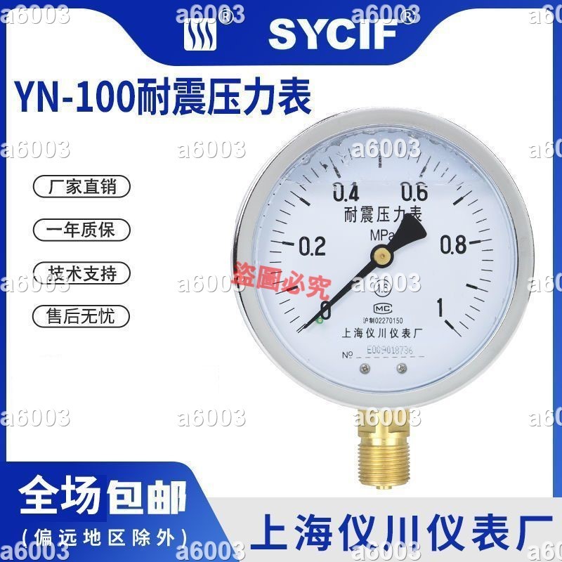 熱銷五金/上海儀川儀表廠YN-100耐震壓力表 水壓氣壓油壓真空負壓表 四分牙/量大優惠/可開票 | 蝦皮購物
