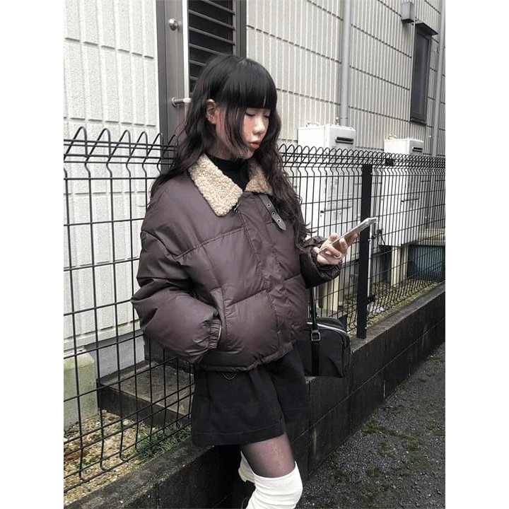 Codibook｜韓國 anyonemore 羊毛領短版保暖外套3色[預購]羽絨外套 女裝 | 蝦皮購物