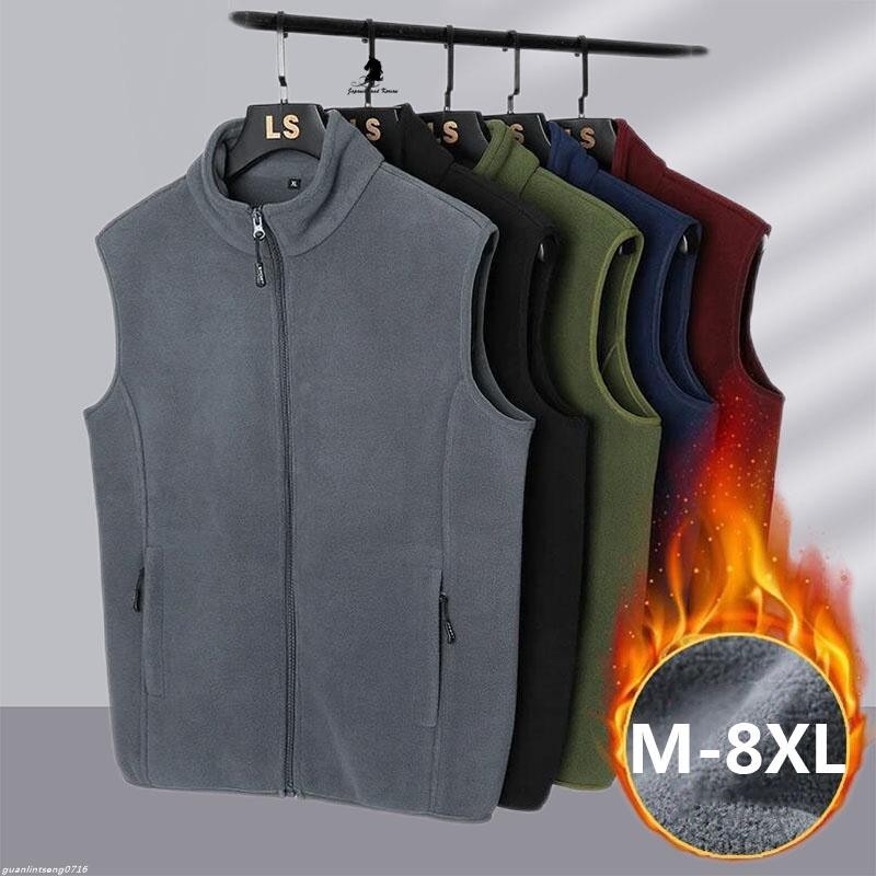 M-8XL 大尺碼外套 背心外套 保暖休閒無袖背心 男裝 外套男 搖粒絨外套 Z | 蝦皮購物