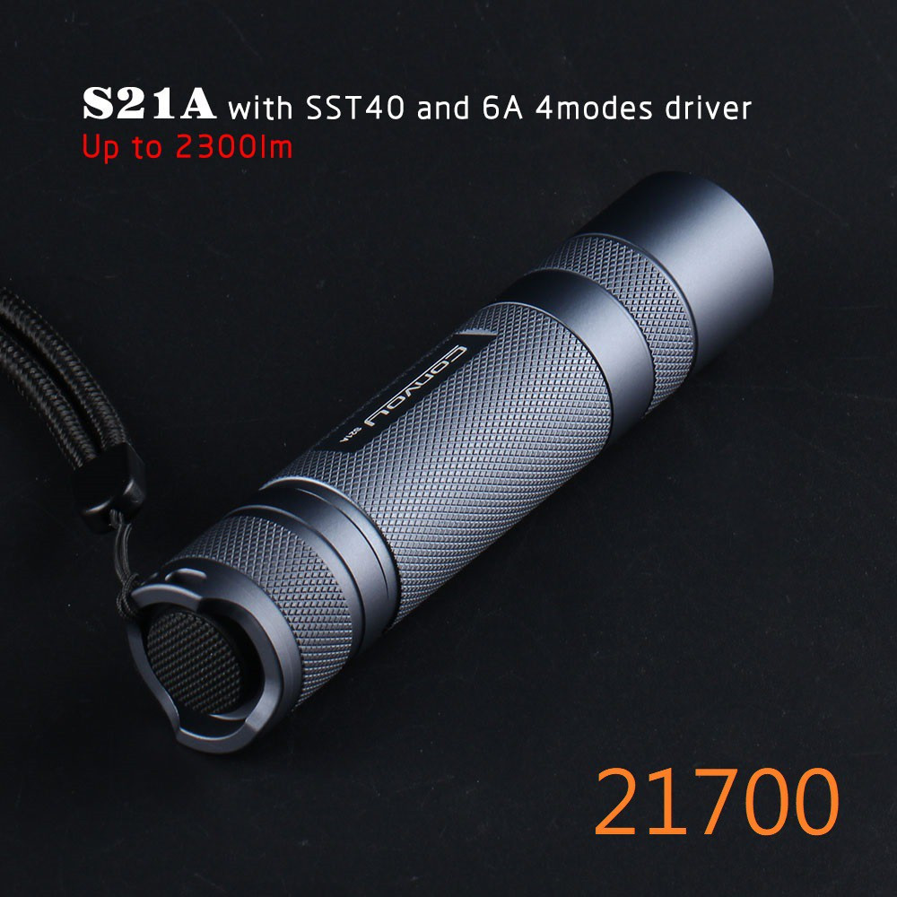 Convoy S21A 鈦色 2300流明 Luminus SST40 溫控 21700 小直強光手電筒多功能 | 蝦皮購物