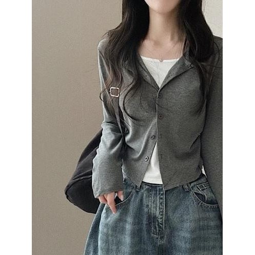 Codibook｜韓國 LOVENSOME 修身抓褶拼接分層針織外套 (3色)[預購]針織外套 女裝 | 蝦皮購物