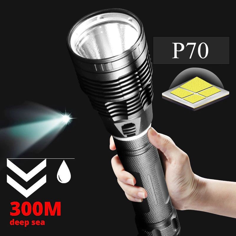 Super Bright P70 / P50 Diving Flashlight 3000LM IPX8 Highest | 蝦皮購物