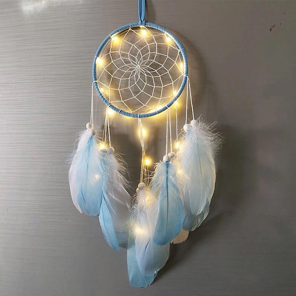 Handmade Dream Catcher With Led Light Feather Dreamcatcher W | 蝦皮購物