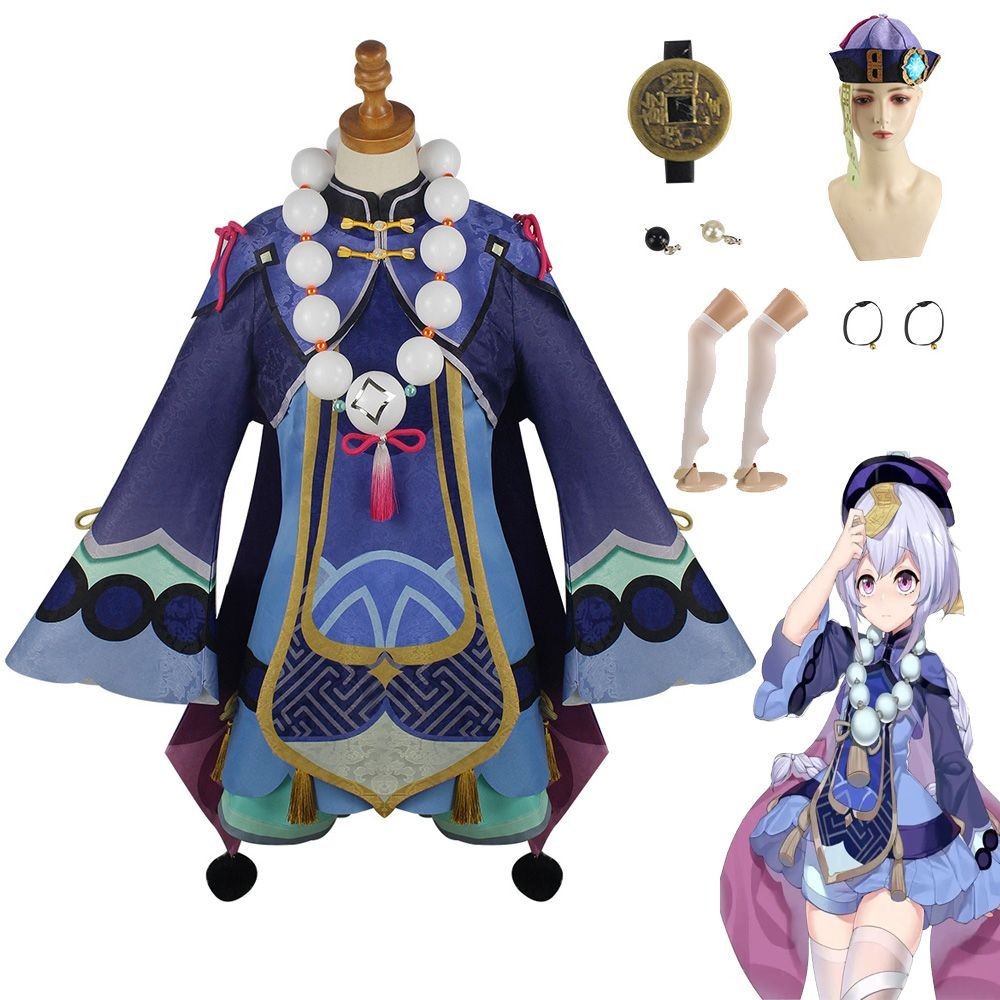 『佳佳優選』 原神cos服 七七 cosplay服 蘿莉 殭屍凍凍迴魂夜款 錶演服 角色扮演 小殭屍cos 萬聖節服裝 | 蝦皮購物