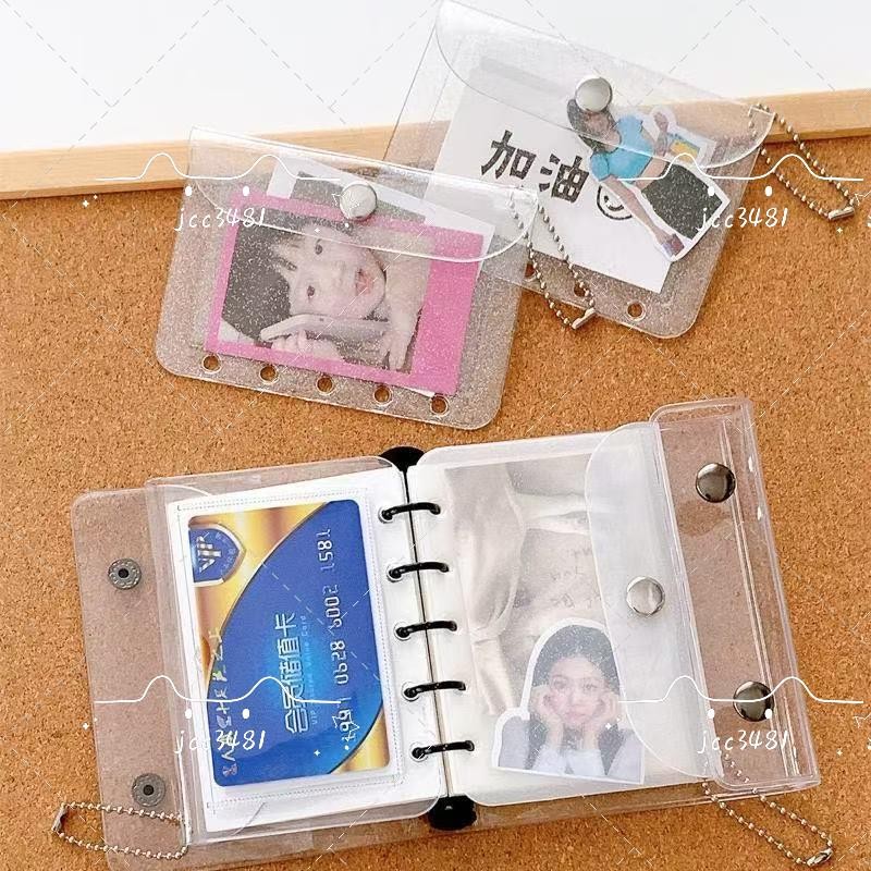 JC網路批發店 PVC 透明 閃晶 小清新 A7 M5 五孔 活頁 手帳 外殻 收納袋 卡套 配件 | 蝦皮購物