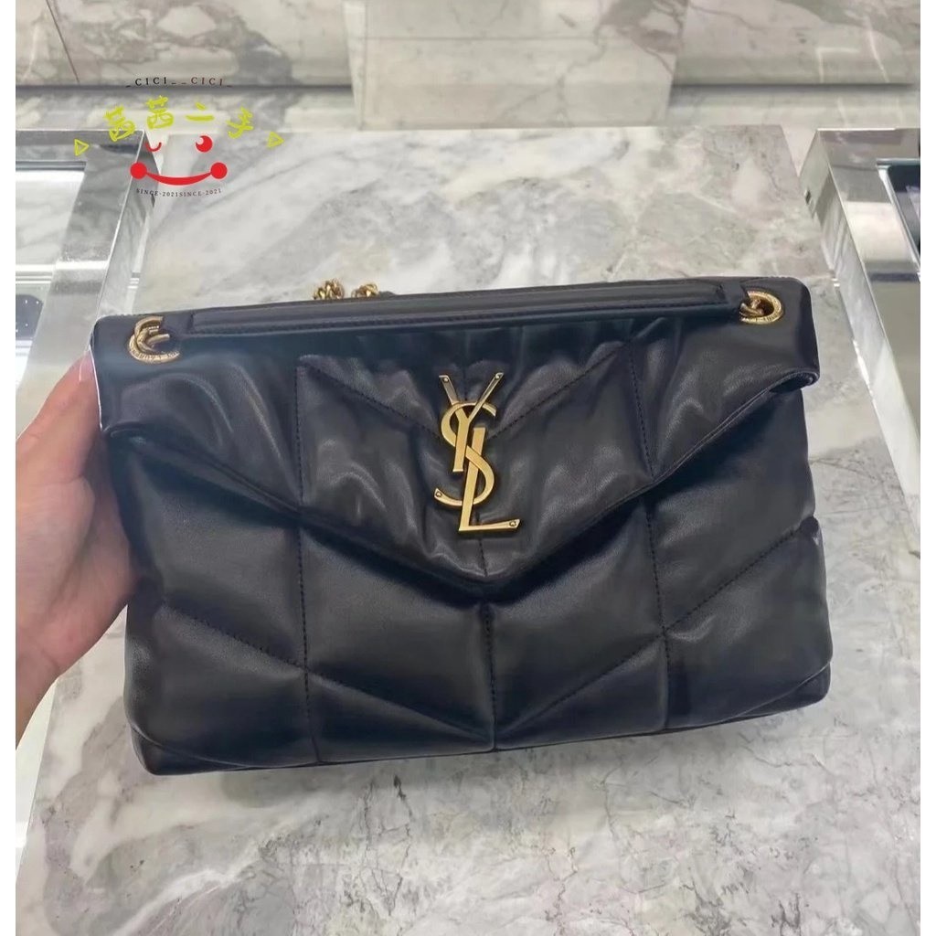 二手正品YSL聖羅蘭 小羊皮手袋 單肩斜挎包 白色 雲朵包 軟軟糯糯 迷你包包 620333 | 蝦皮購物