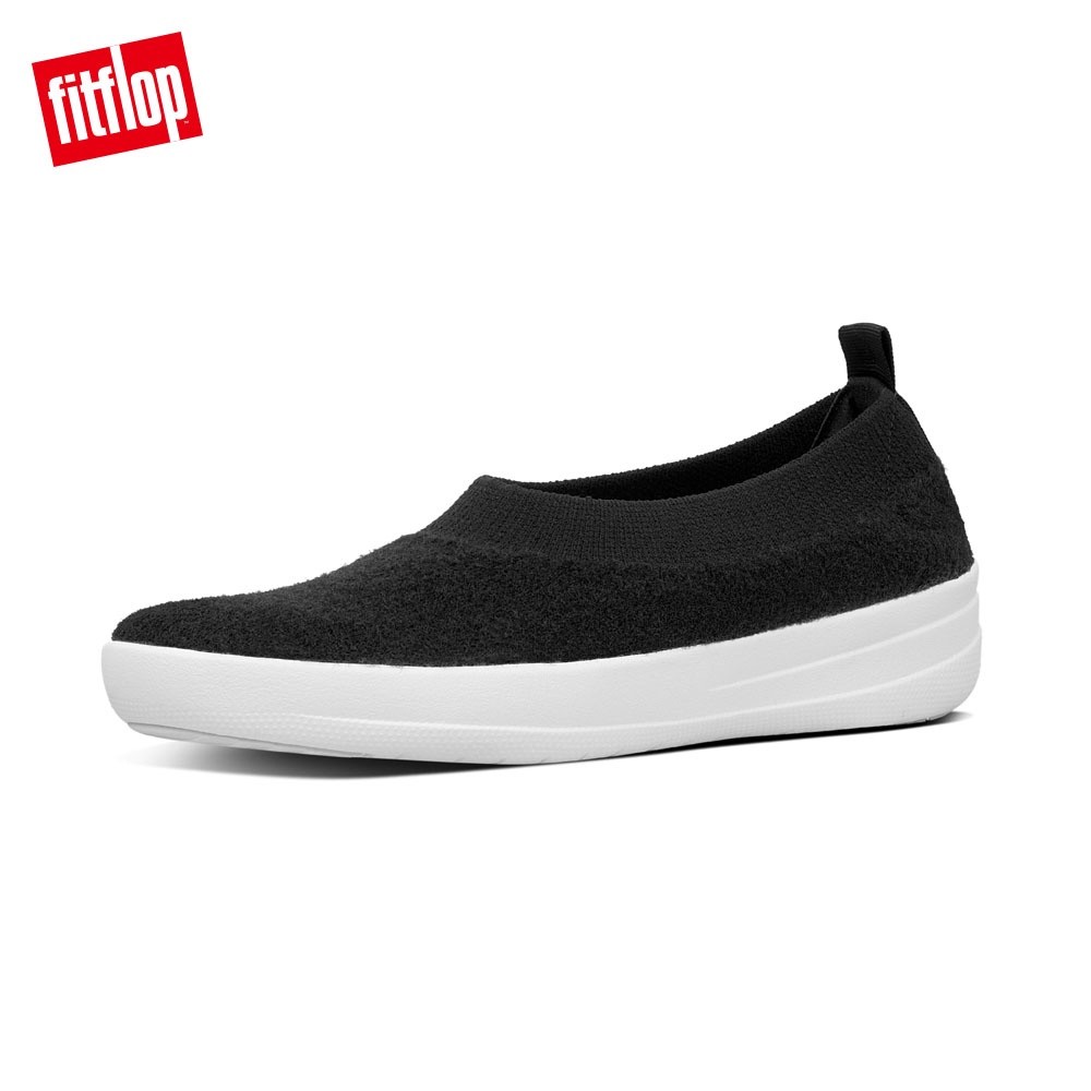 【FitFlop】COMFFKNIT BALLERINAS易穿脫舒適休閒娃娃鞋-女 黑色 | 蝦皮購物
