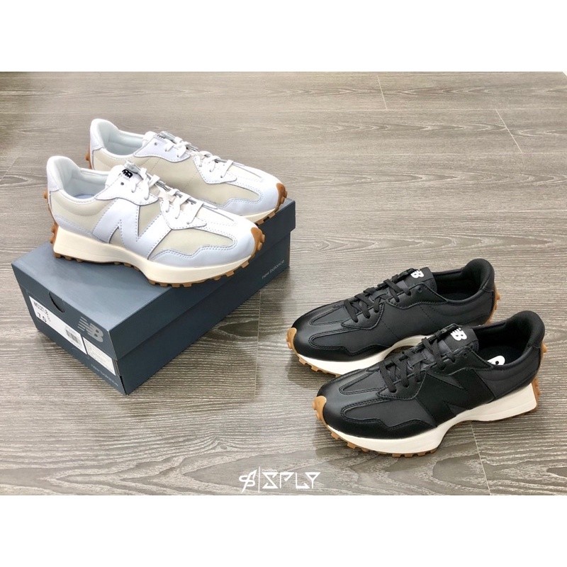 【代購】New Balance 327 白/黑 皮革 焦糖底 WS327LA/WS327LB | 蝦皮購物