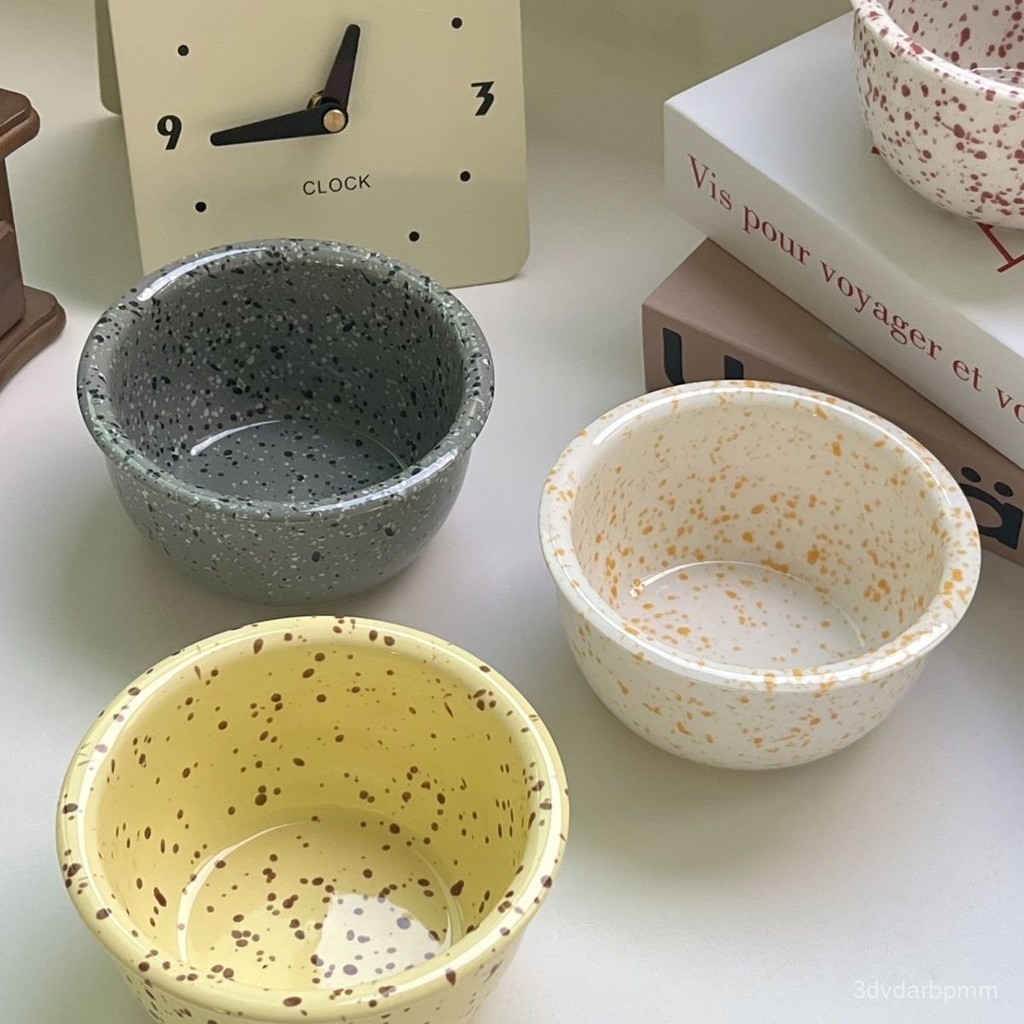 🔥現24H出庫🔥ins家用陶瓷碗潑墨飯碗喫麵碗韓國博主衕款潑墨碗墨點碗 XMBN | 蝦皮購物