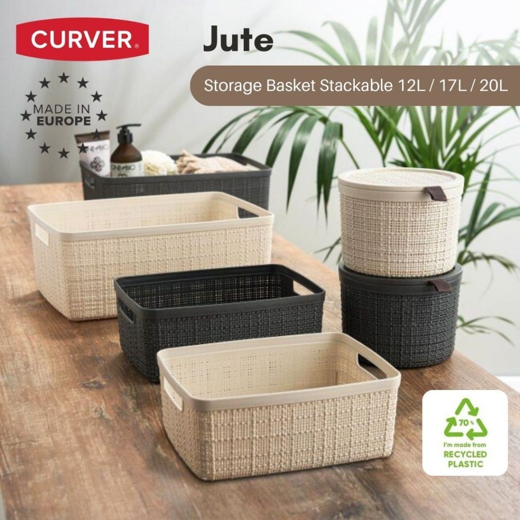 Jute Storage Box / Recycled Plastic Storage Basket / Rectang | 蝦皮購物