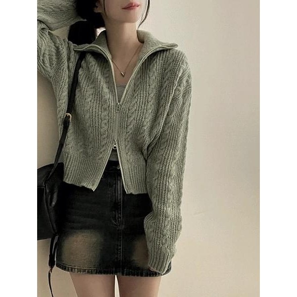 Codibook｜韓國 HIJJOO 雙向開襟連帽針織外套[預購]拉鍊外套 針織外套 女裝 | 蝦皮購物