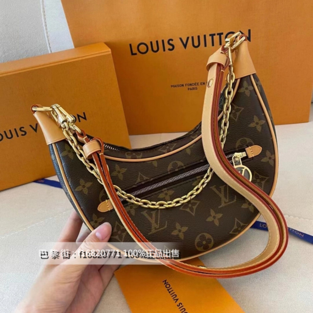LV 路易威登 LOOP 半月包 彎月包 腋下包 碗豆包 單肩包 肩背斜背包 手提 M81098 | 蝦皮購物