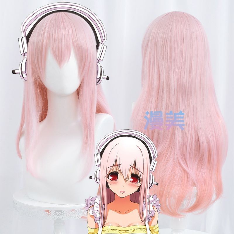 🍁蝦皮低價🍁 漫美 超級索尼子 cos假髮 Super Sonico 特調粉色混色仿漸變 | 蝦皮購物