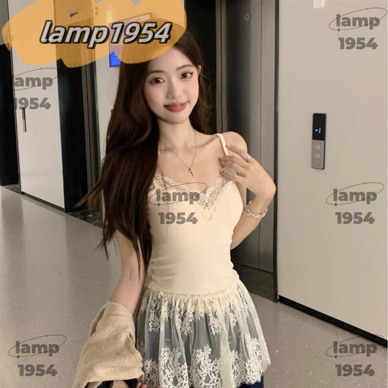 【限时低價】性感蕾絲拼接吊帶背心女裝緊身顯瘦上衣YYDS | 蝦皮購物