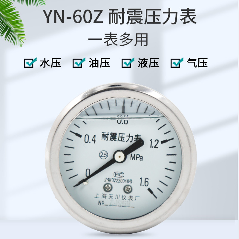 上新*YN-60Z軸向耐震壓力表1.6MPA充油型抗振壓力表真空負壓表可開票 | 蝦皮購物