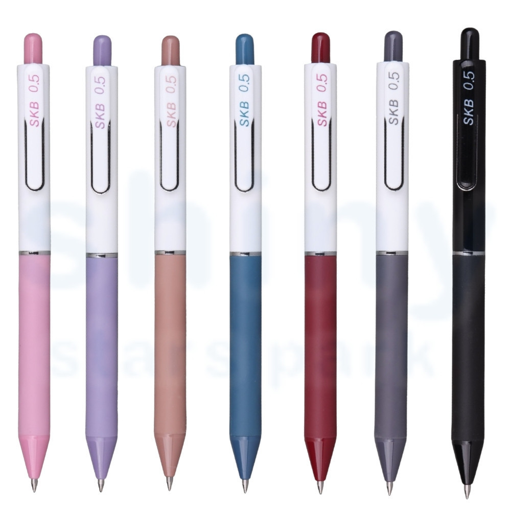【文具忙什麼】SKB 0.5mm 經典按動鋼珠筆 1筆+2芯套組 替芯 復古色 速乾 G-4002 | 蝦皮購物