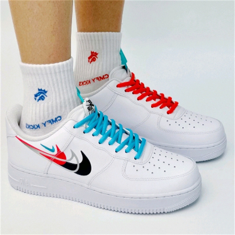 NIKE AIR FORCE 1 Multi Swoosh AF1 白彩虹 低筒休閒鞋 【FJ4226-100】 | 蝦皮購物