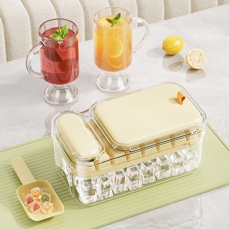 按壓冰塊盒 冰塊模具 帶蓋製冰盒 家用製冰盒 可疊加附蓋快取翻轉製冰盒 結冰盒 製冰球 矽膠製冰盒 冰格 | 蝦皮購物