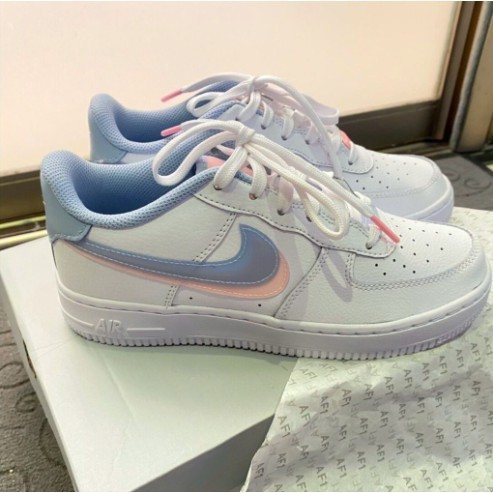 NIKE AIR FORCE 1 GS 藍粉 果凍 雙勾 藍 粉 水藍 透明 CW1574-100正品 現貨 | 蝦皮購物